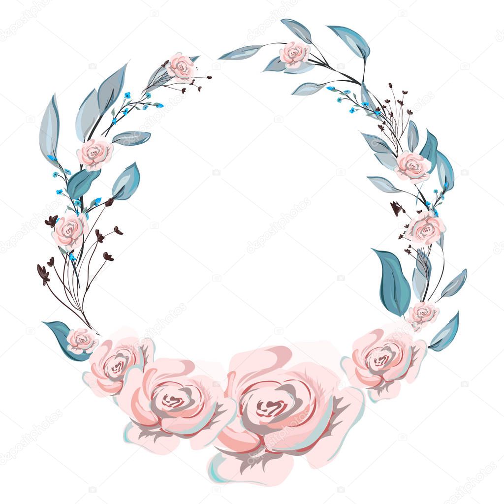 acuarela arreglos florales, diseño de decoración de la corona. tarjetas ...