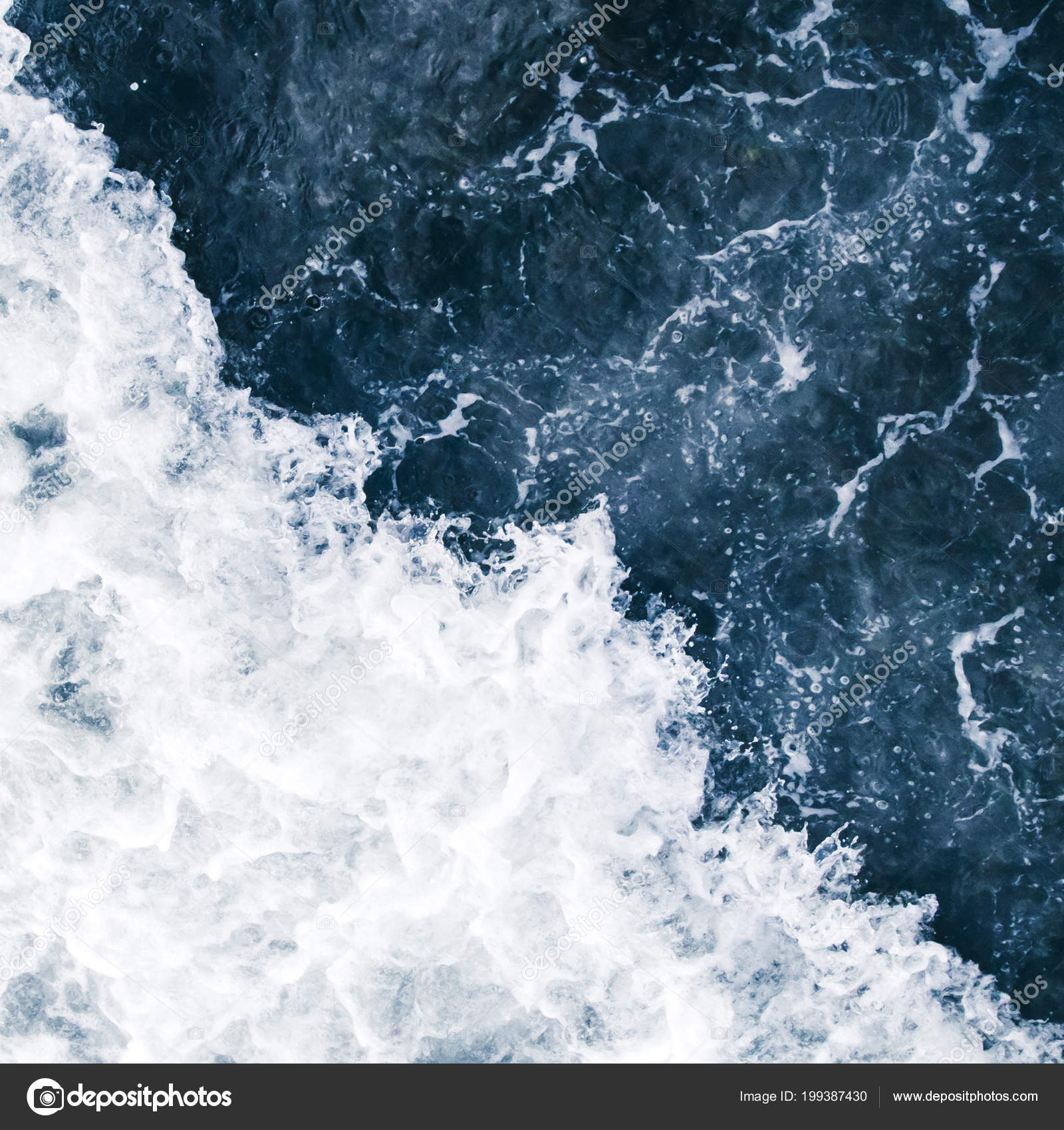 Blue Surf Sea White Waves Splash Foam Bubbles High Tide — Stock Photo ...