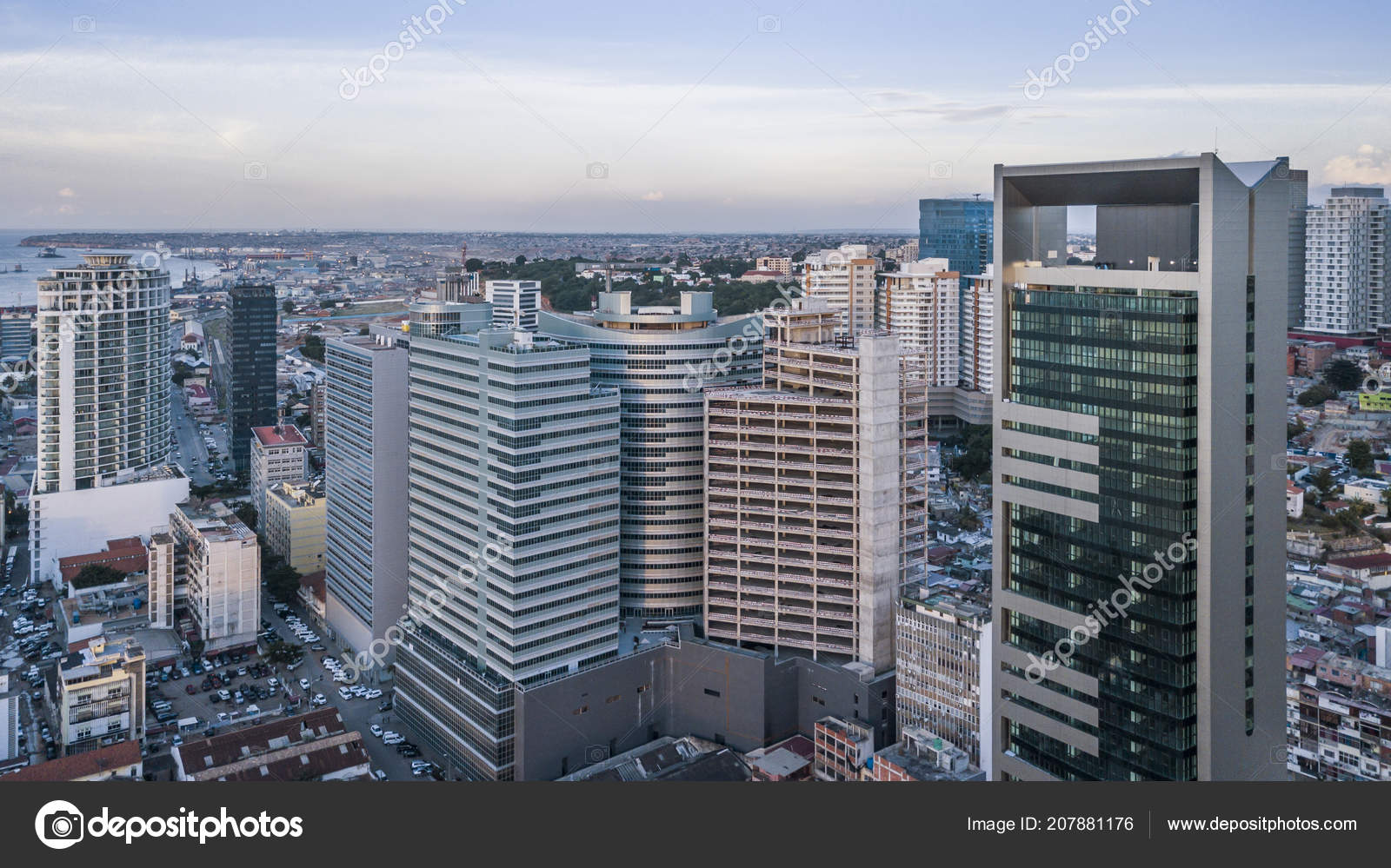 Aerial Photograph Marginal Luanda Angola Africa Difference New Old ...