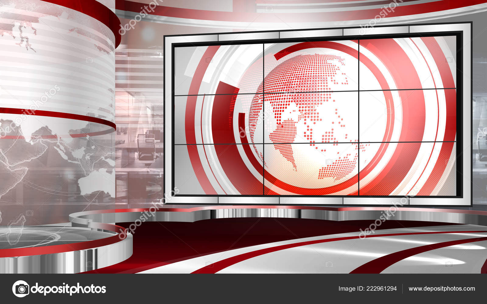 Representación Set Estudio Virtual Para Imágenes Croma Realice Visión ...