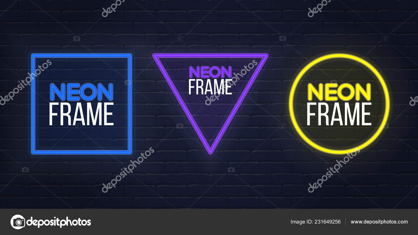 Marcos Neón Vectoriales Set Bordes Luz Neón Vector de stock por ...