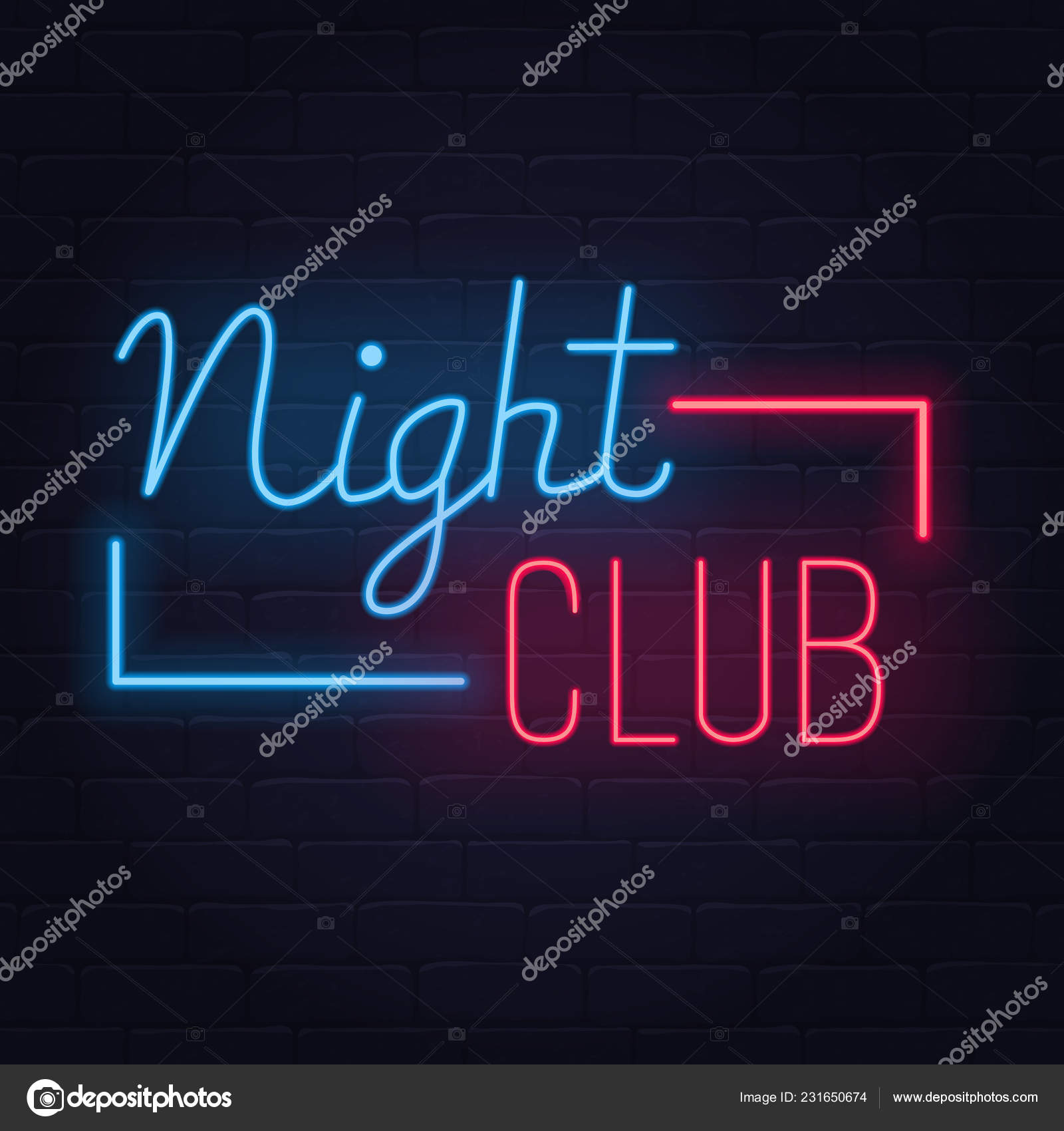 Night Club Neon Sign Night Club Logo Emblem Light Banner Stock Vector ...