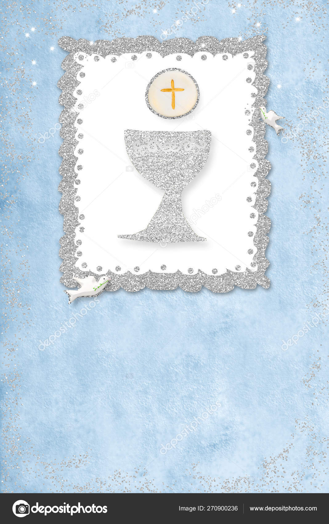 First holy communion invitation card.Vertical. ⬇ Stock Photo, Image by ...