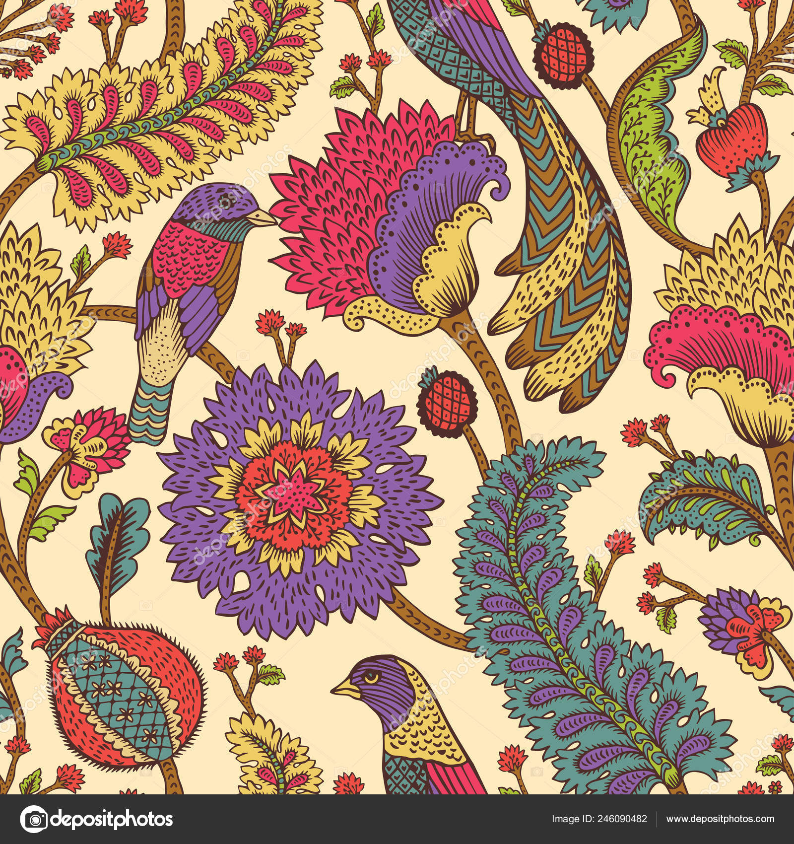 Vector Illustration Fantasy Flowers Background Stock Vector Image by ...