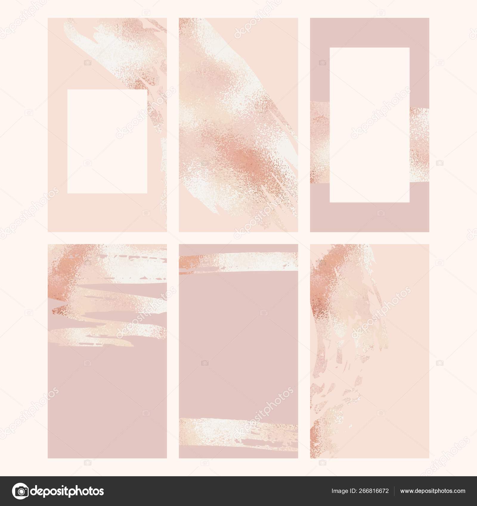 Rose gold. Set of vector backgrounds for social media and blogs. Stock ...