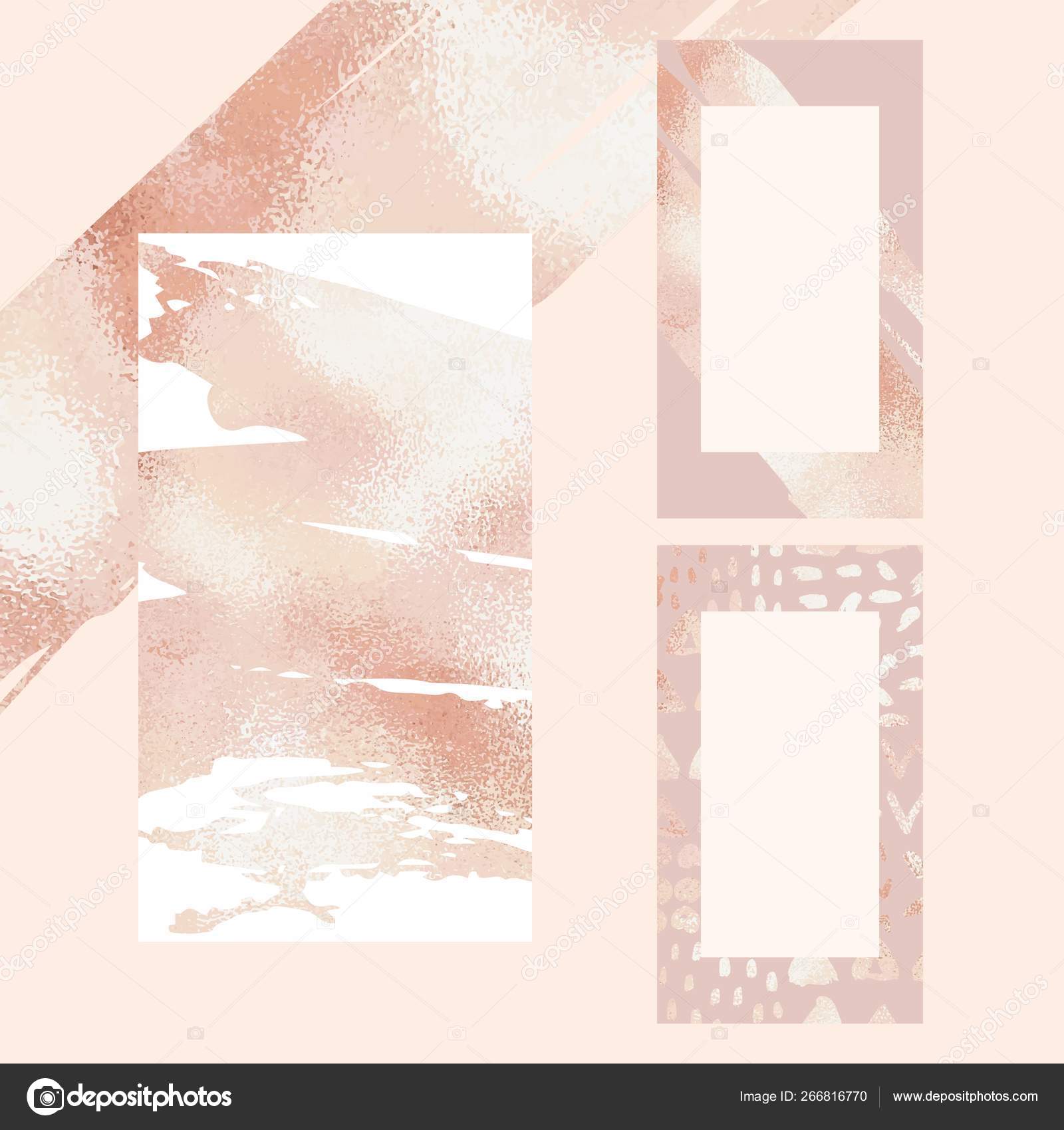 Rose gold. Set of vector backgrounds for social media and blogs. Stock ...