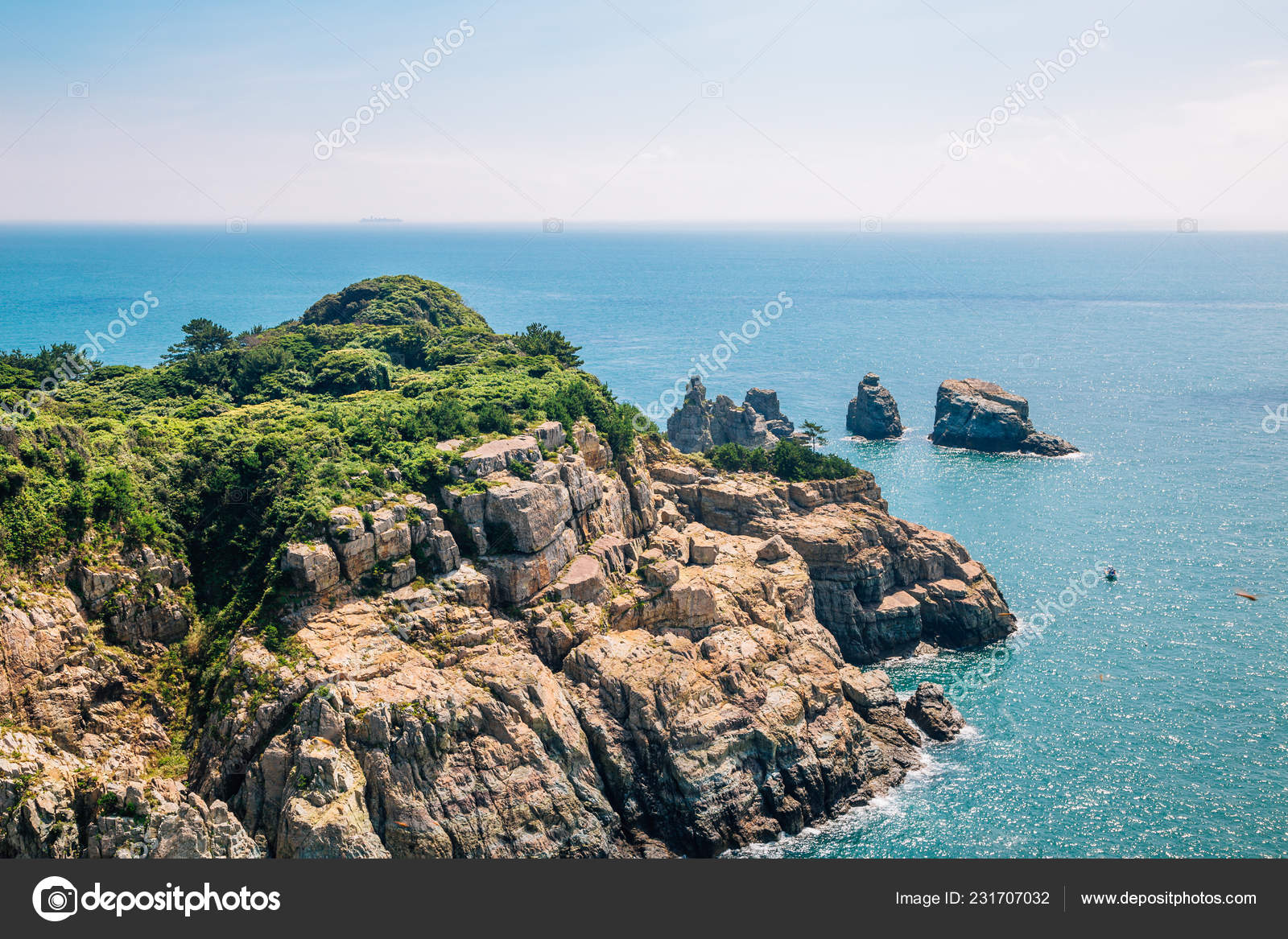 Oedo Botania Island Blue Ocean Nature Cliff Geoje Korea Stock Photo by ...