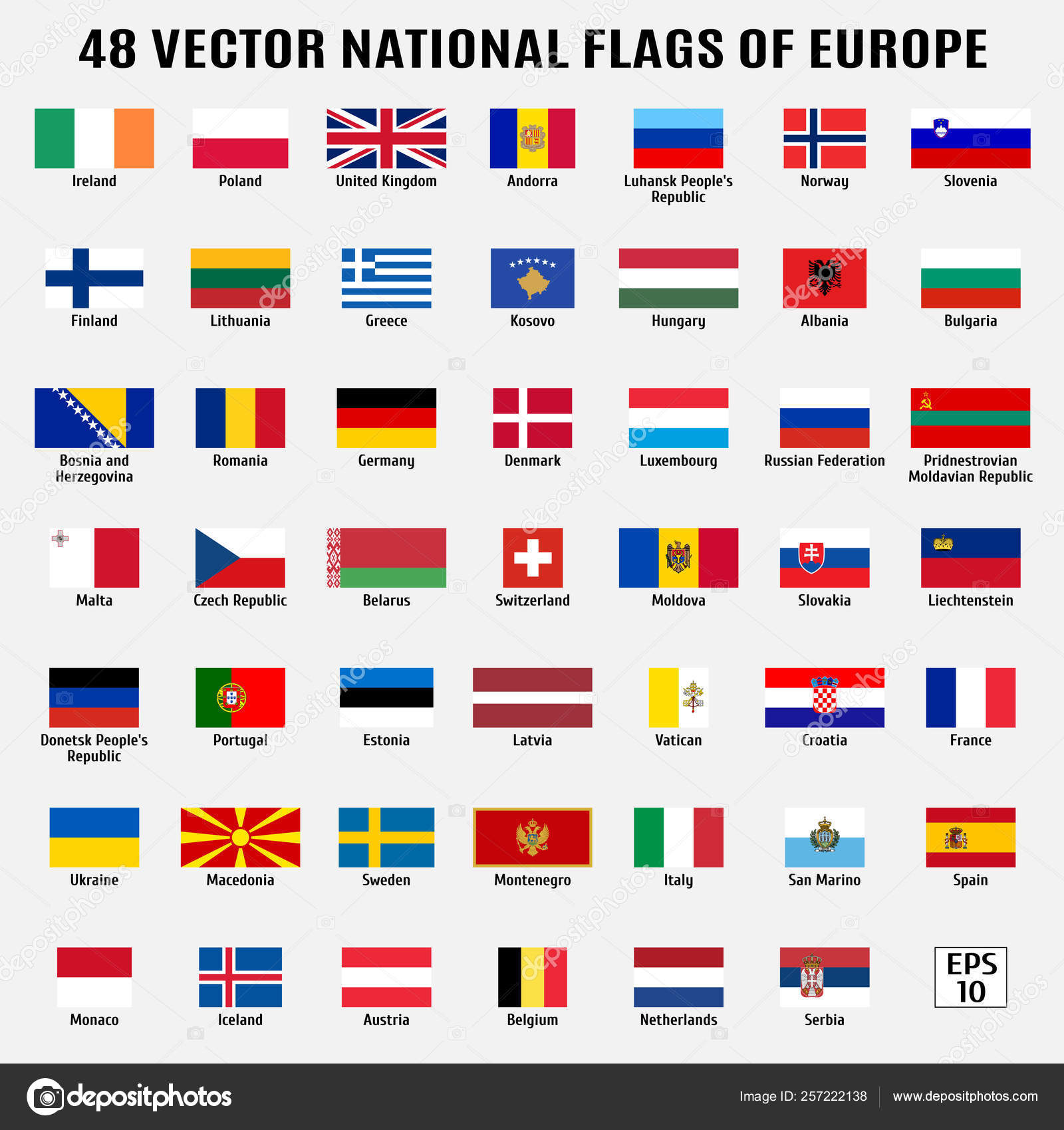 Recogida vectorial de 48 banderas nacionales de Europa Stock Vector by ...