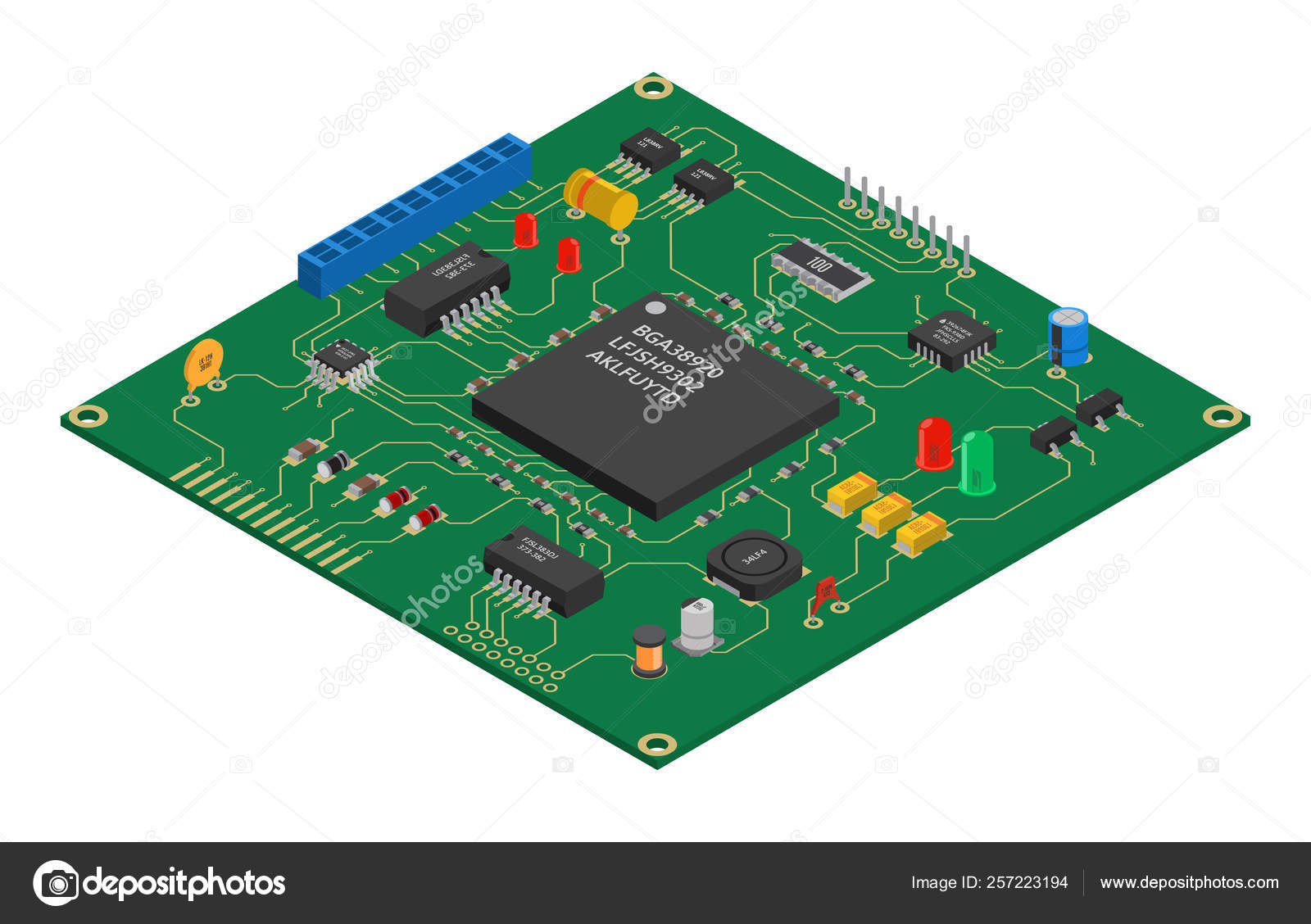 Isometric vector printed circuit board Stock Vector by ©D1min 257223194 Isometric vector printed circuit board Stock Vector by ©D1min 257223194