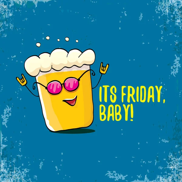 Its friday baby vector concept illustration with funky beer character ...
