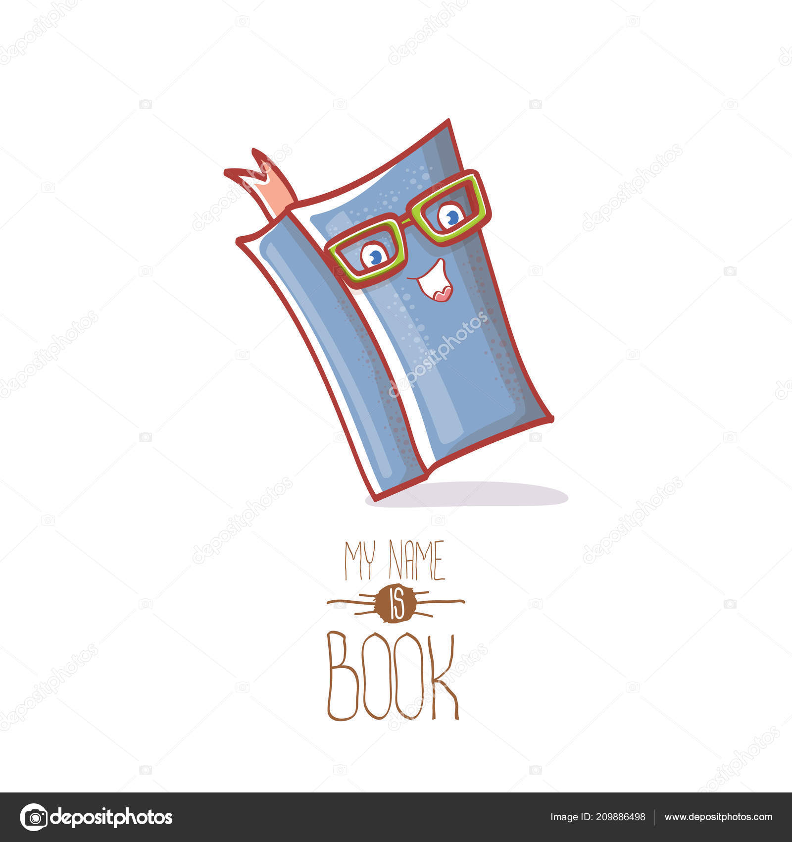 Cute cartoon book character with eyes isolated on white background. My ...