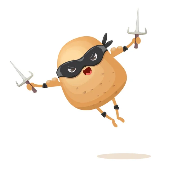 vector de dibujos animados personaje de papa ninja con máscara de ...