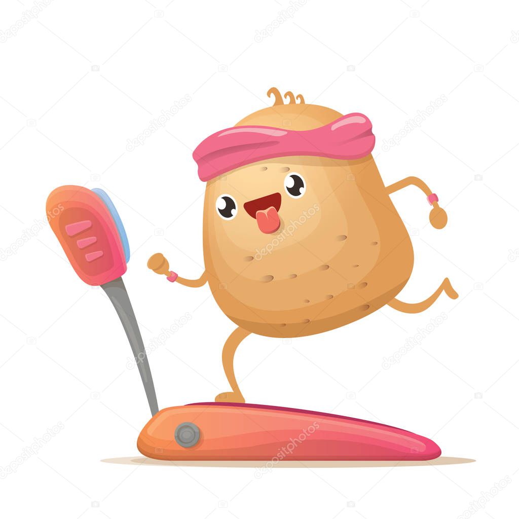 Personaje de patata funky de dibujos animados corriendo o trotando en ...
