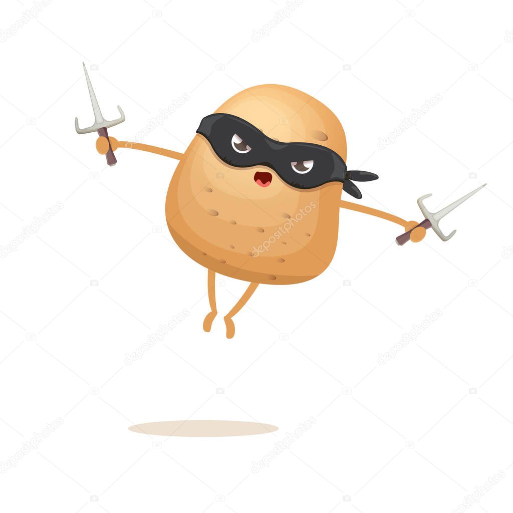 vector de dibujos animados personaje de papa ninja con máscara de ...