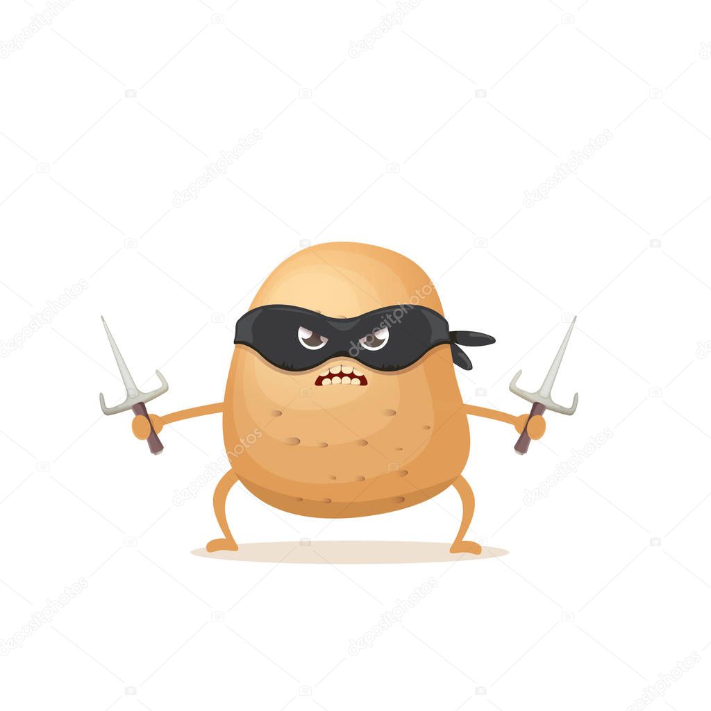 vector de dibujos animados personaje de papa ninja con máscara de ...