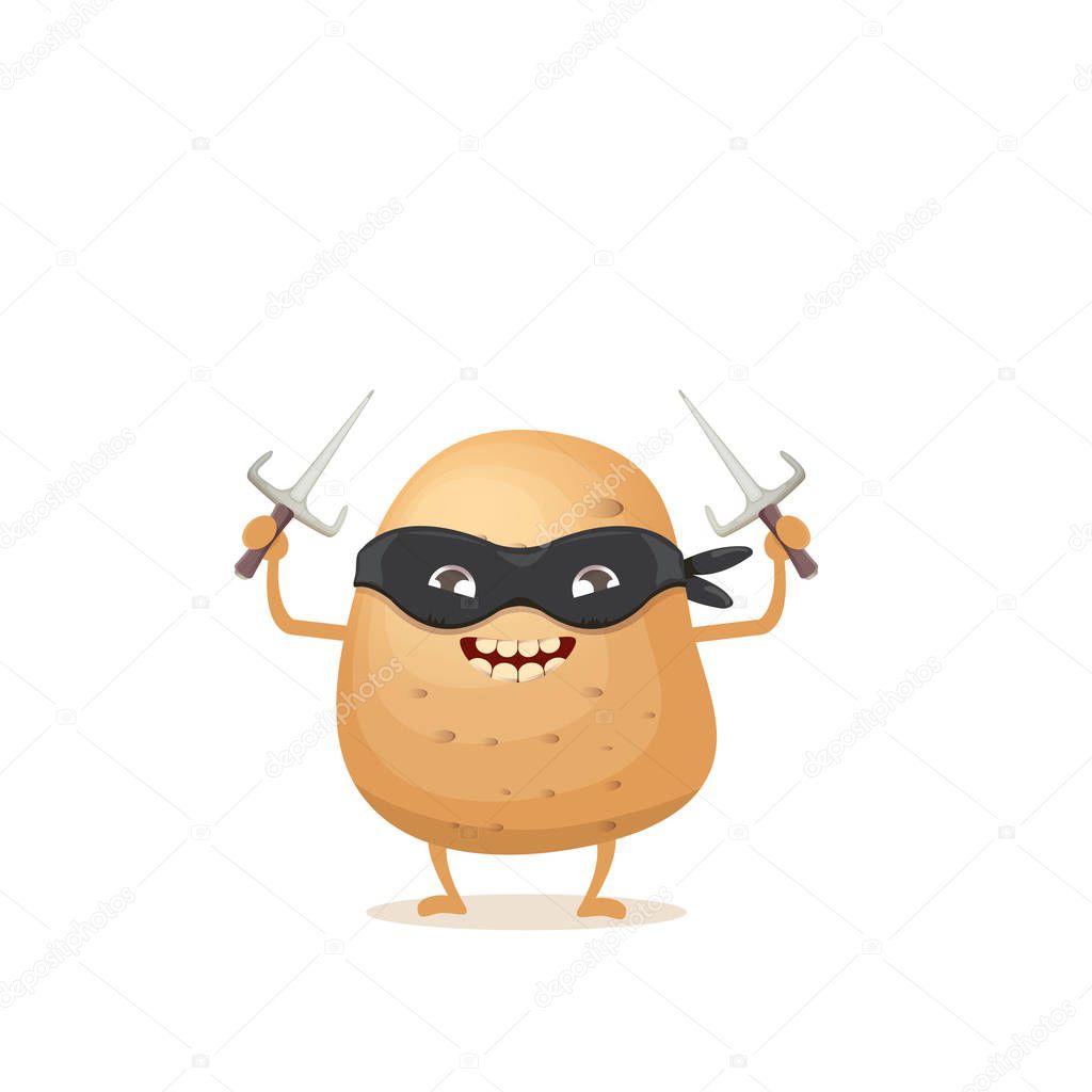 vector de dibujos animados personaje de papa ninja con máscara de ...