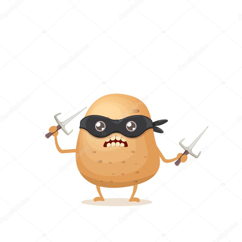 vector de dibujos animados personaje de papa ninja con máscara de ...