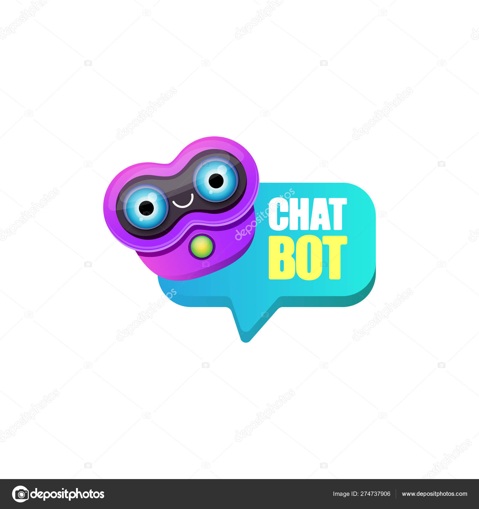 Cute chatbot character or intelligent assistant with speech bubble ...
