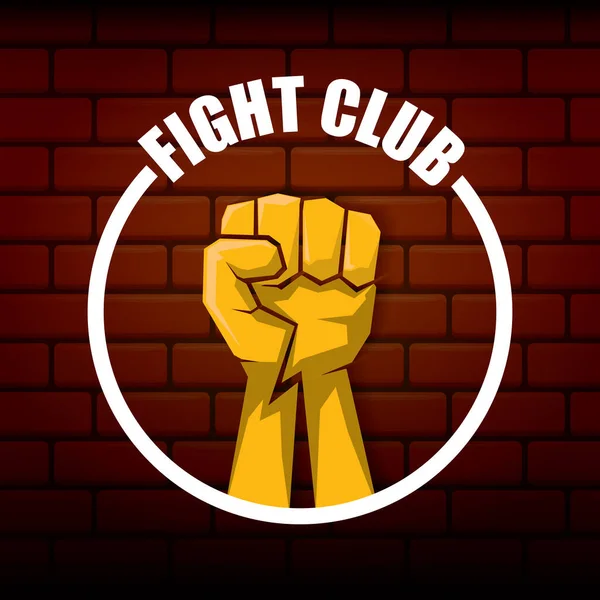 Fight club vector logo with red man fist isolated on white background ...