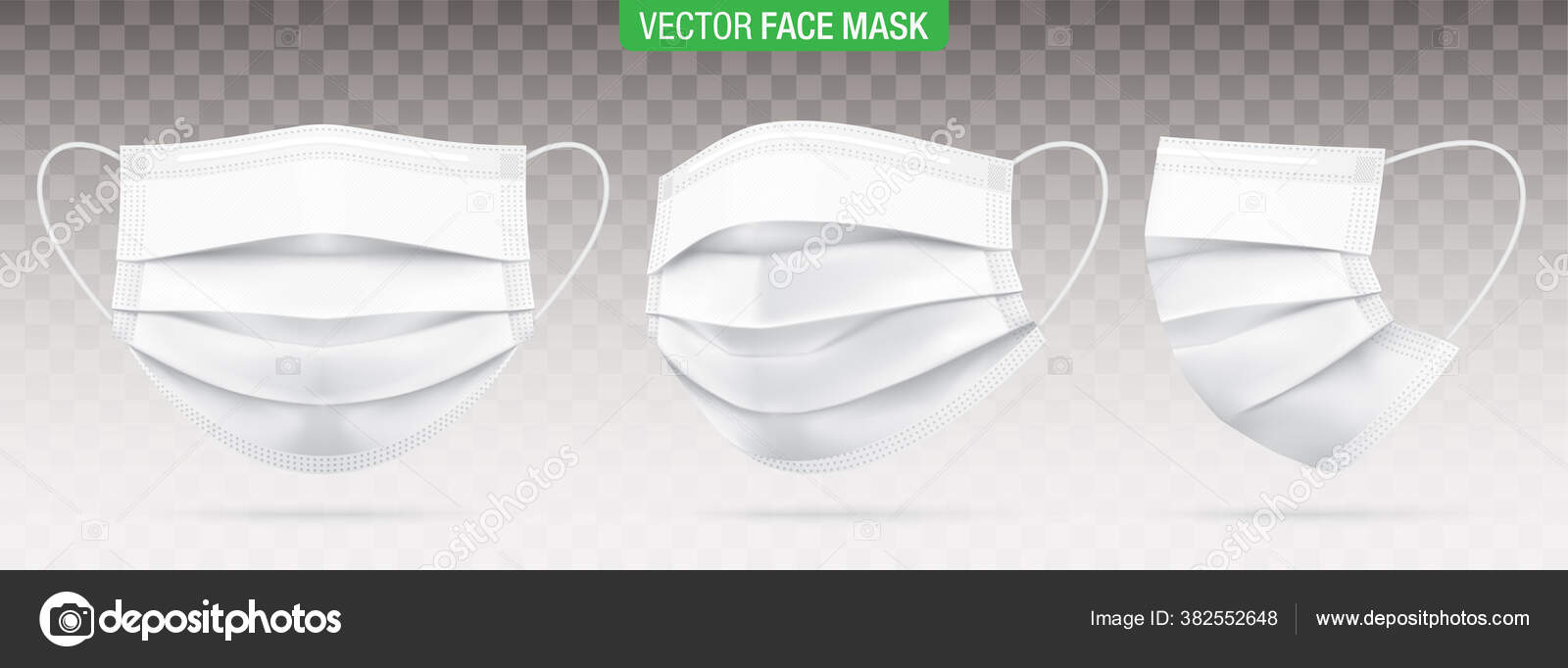 Face masks isolated on a transparent background. Stock Vector by ...