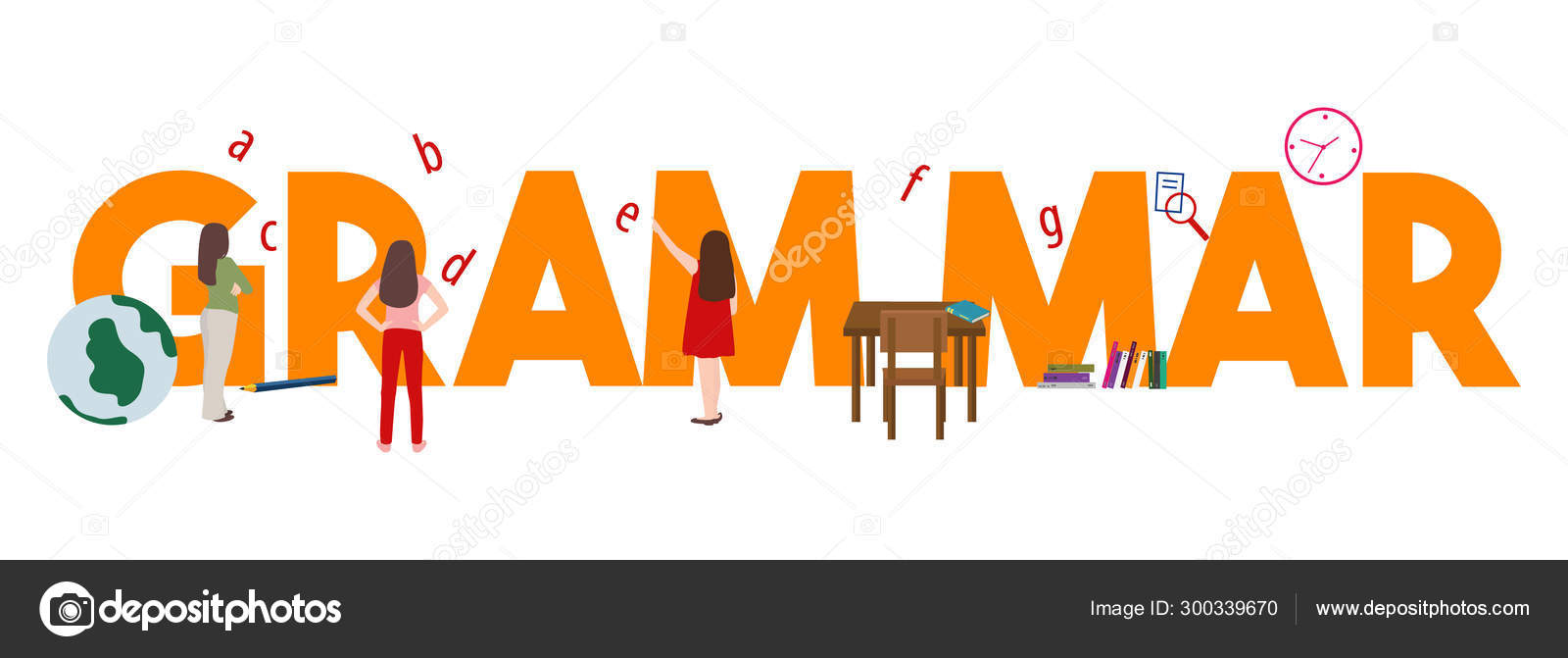Grammar learn the system and structure of a language. Vector Stock ...