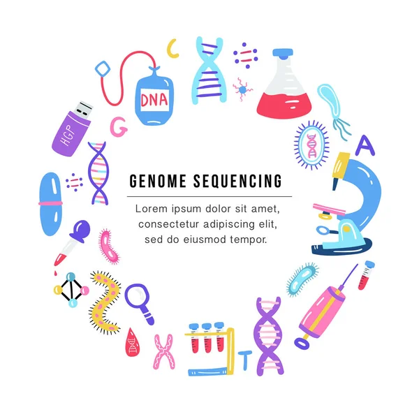 Hand drawn genome sequencing illustration. Human dna research ... Hand drawn genome sequencing illustration. Human dna research ...