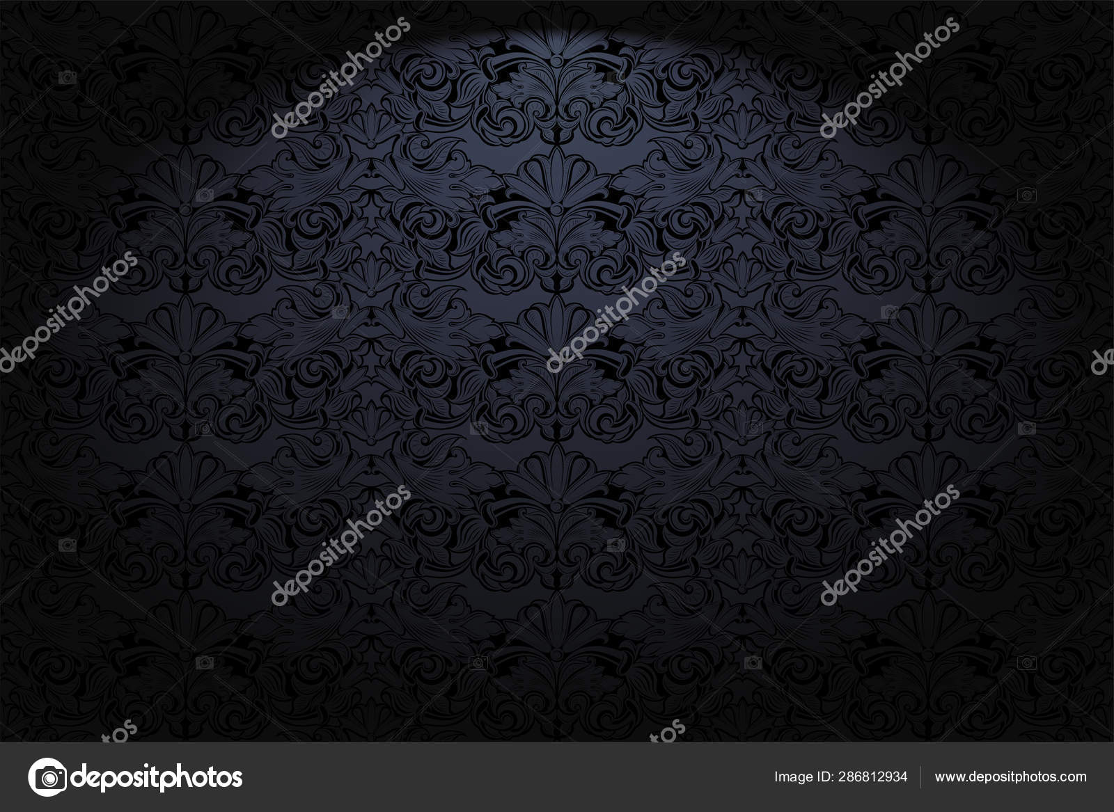 Royal Vintage Gothic Horizontal Background Black Classic Baroque ...