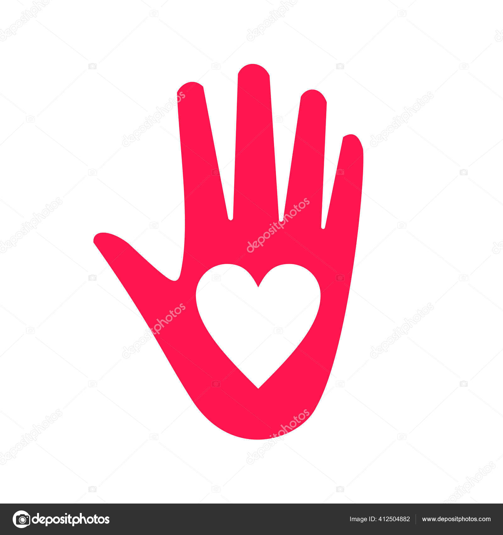 Hand Med Hjärta Symbol För Fred Hjälp Samarbete Eller Välgörenhet ...