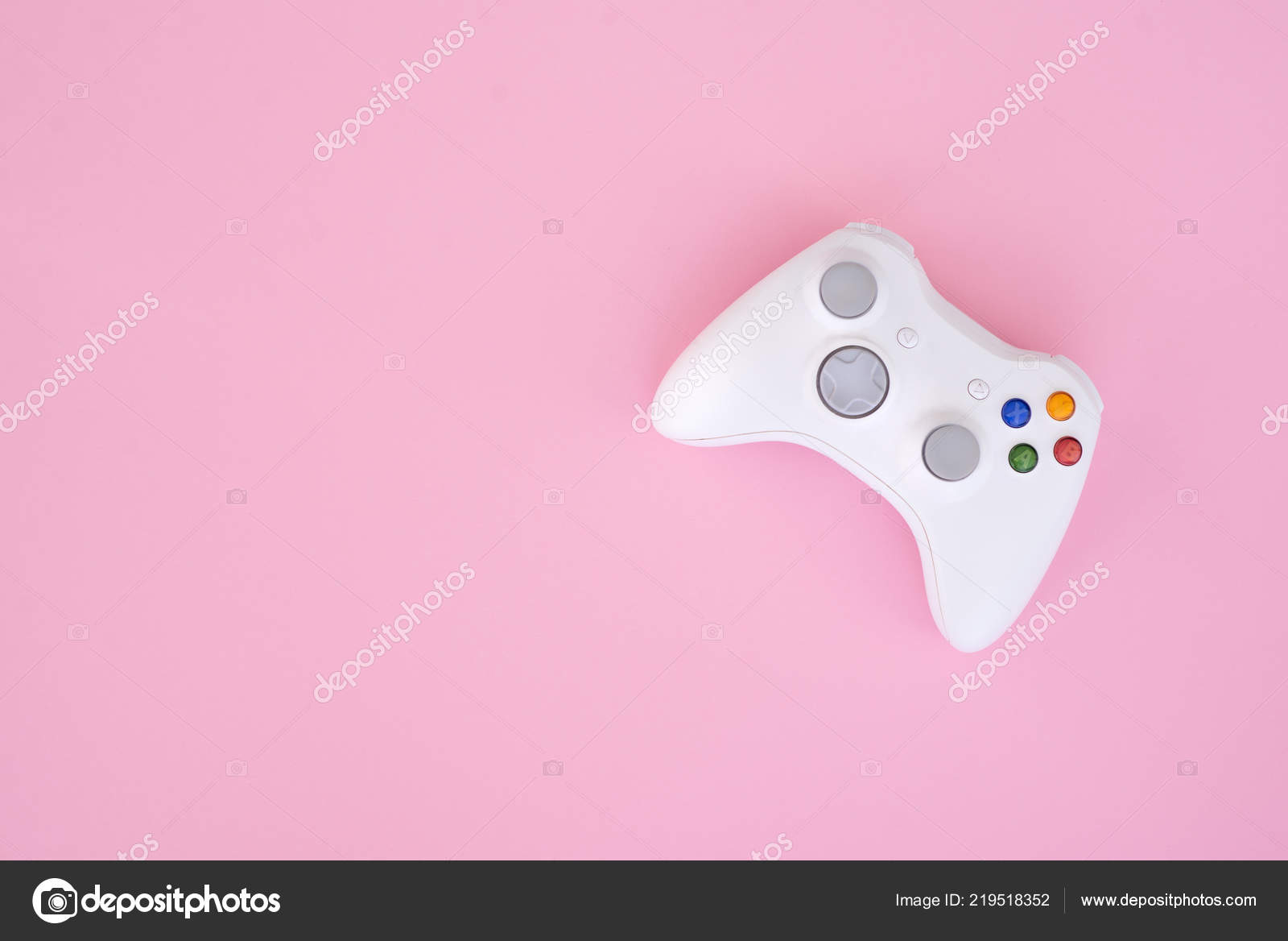 White Gamepad Controller Pastel Pink Background White Joystick Isolated ...