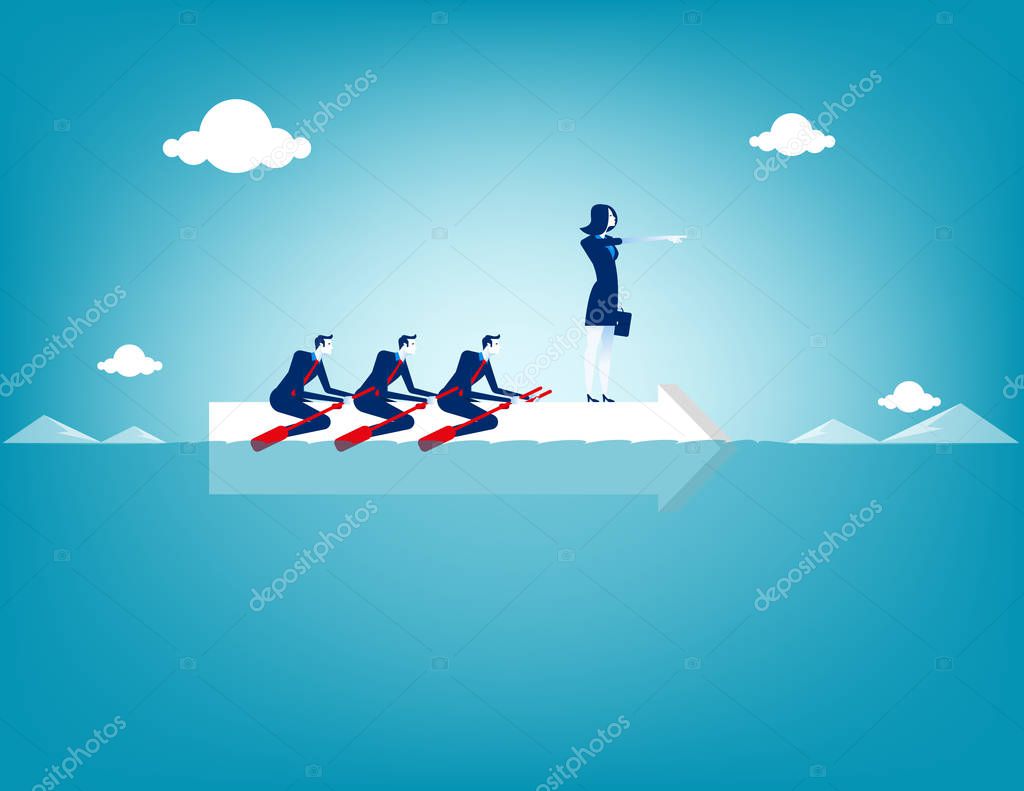 Trabajo en equipo de negocios en remo. Concepto negocio vector ilustraci n. 2024