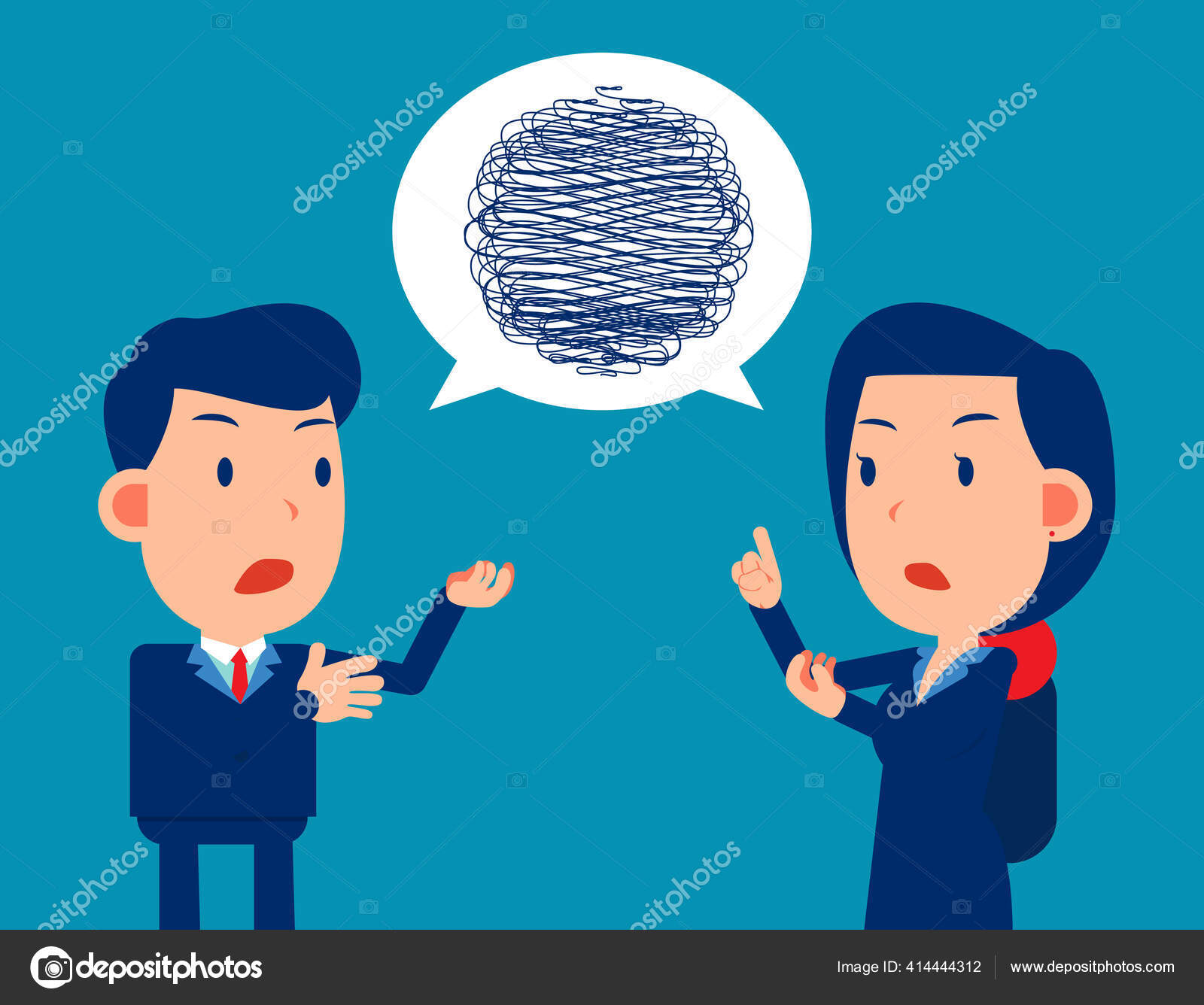 Business Team Confusing Communication Brainstorming Colleagues Stock ...