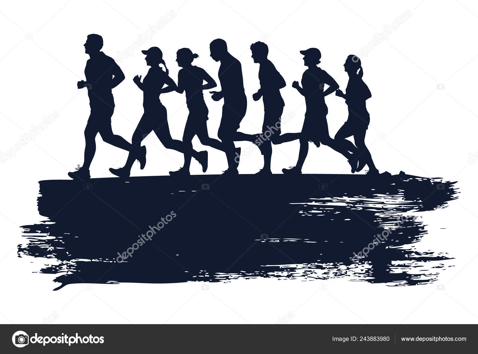 Group Running Silhouette