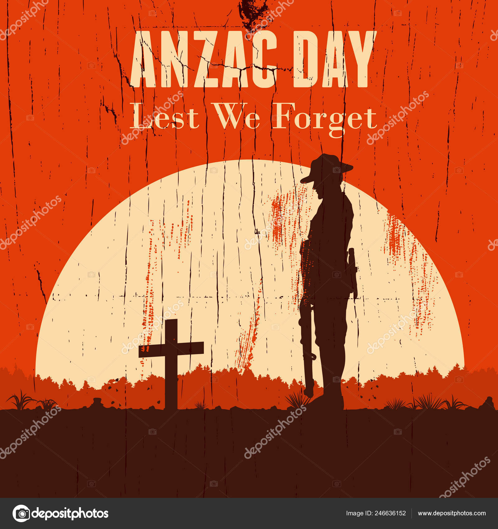 Silhouette Soldier Paying Respect Grave Vector Stock Vector Image by ...