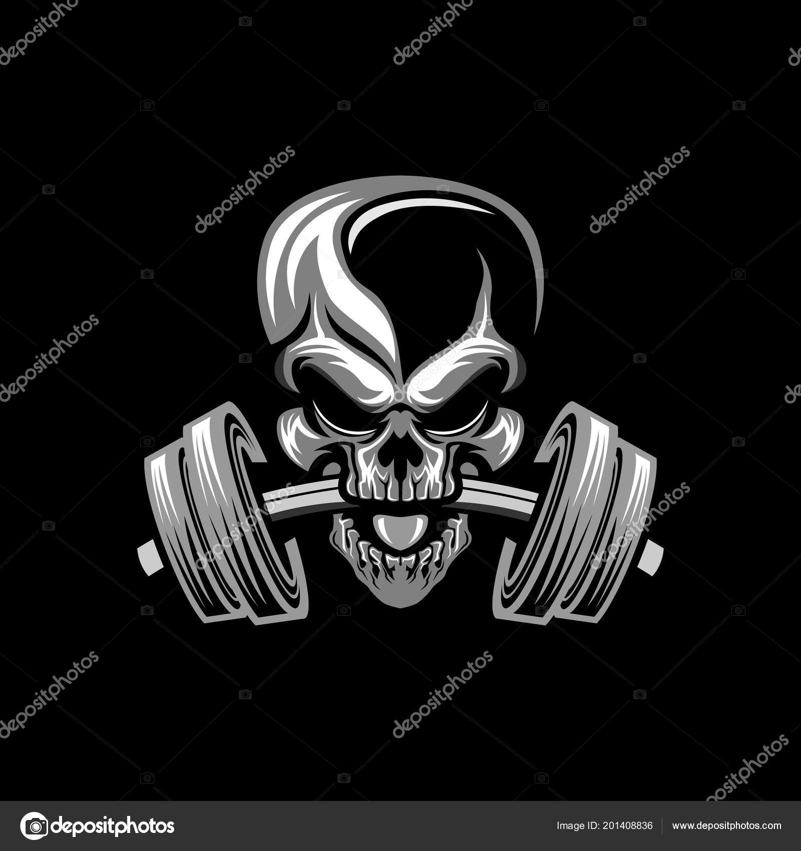Gym Fitness Skull Head Vector Illustration Art Stock Vector Image by ...