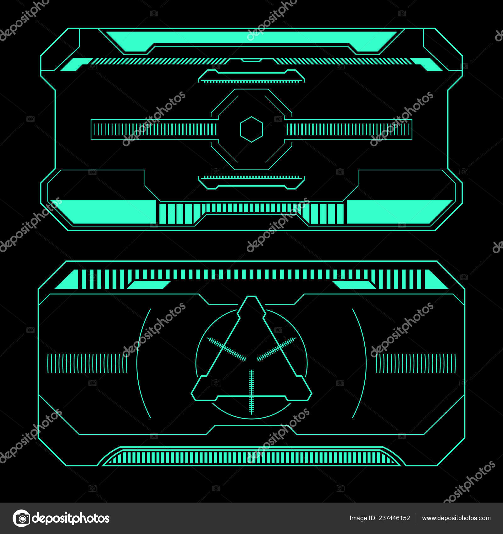 Abstract Virtual Target Monitor Control Panel Layout Design Futuristic ...