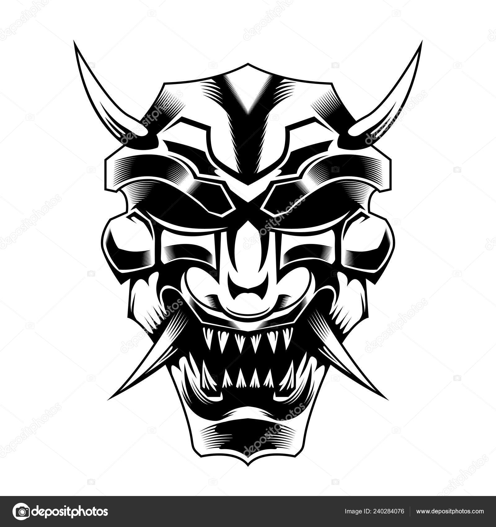 Evil Samurai Helmet Drawing