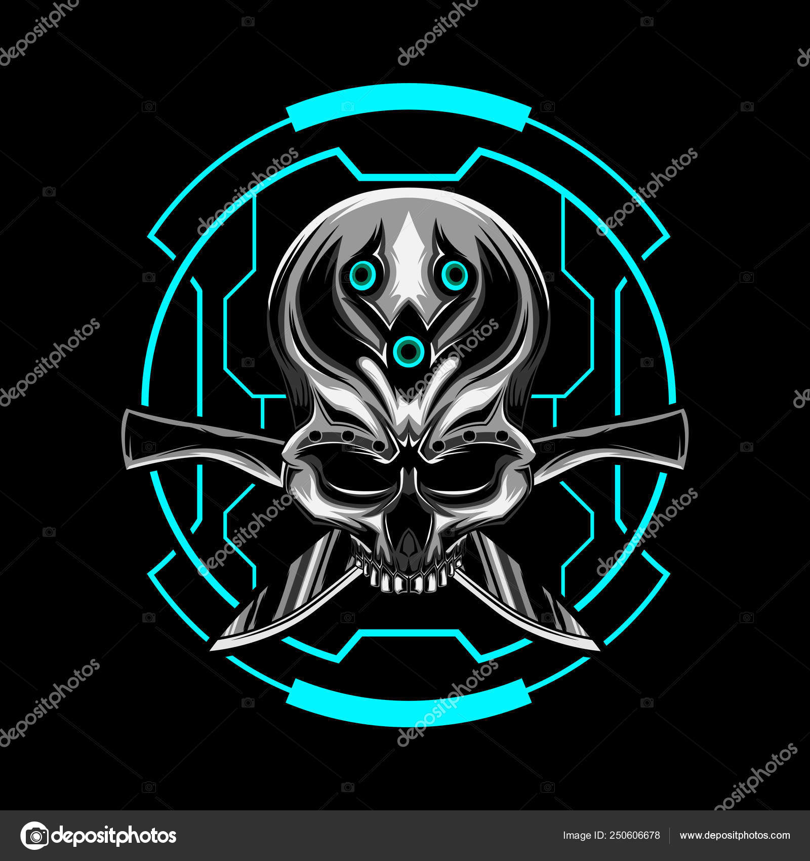 Robot Skull Vector