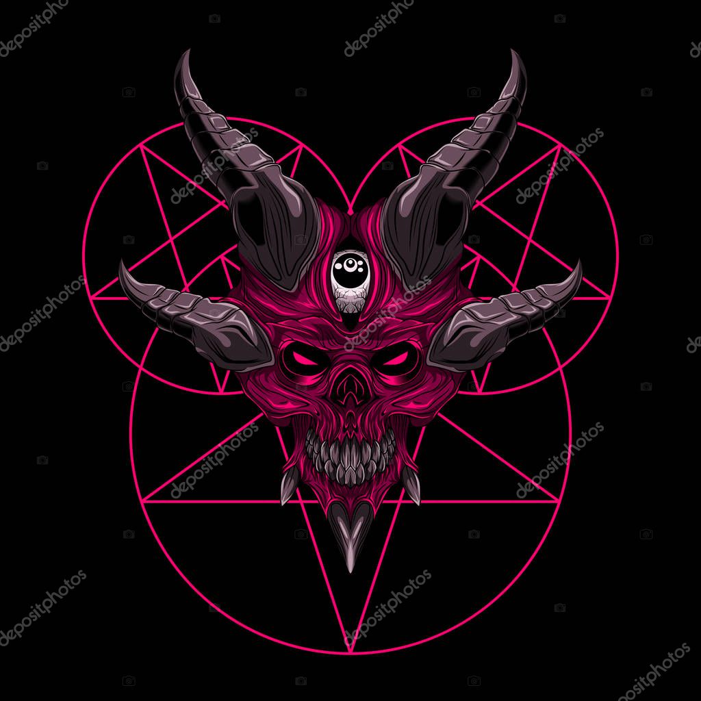 Vector cráneo Demonio mal ilustración 2024