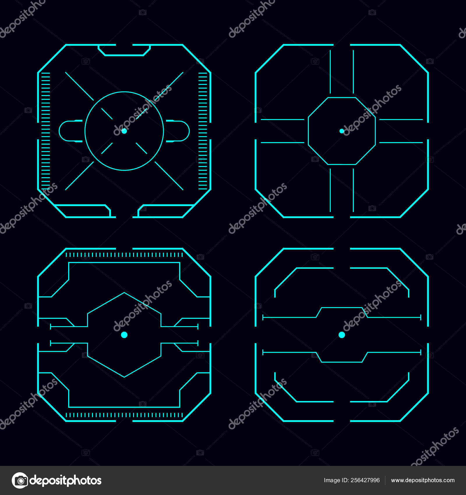 Square Futuristic Elements Scanning Cross Hairs Stock Vector by ©Eko07 ...