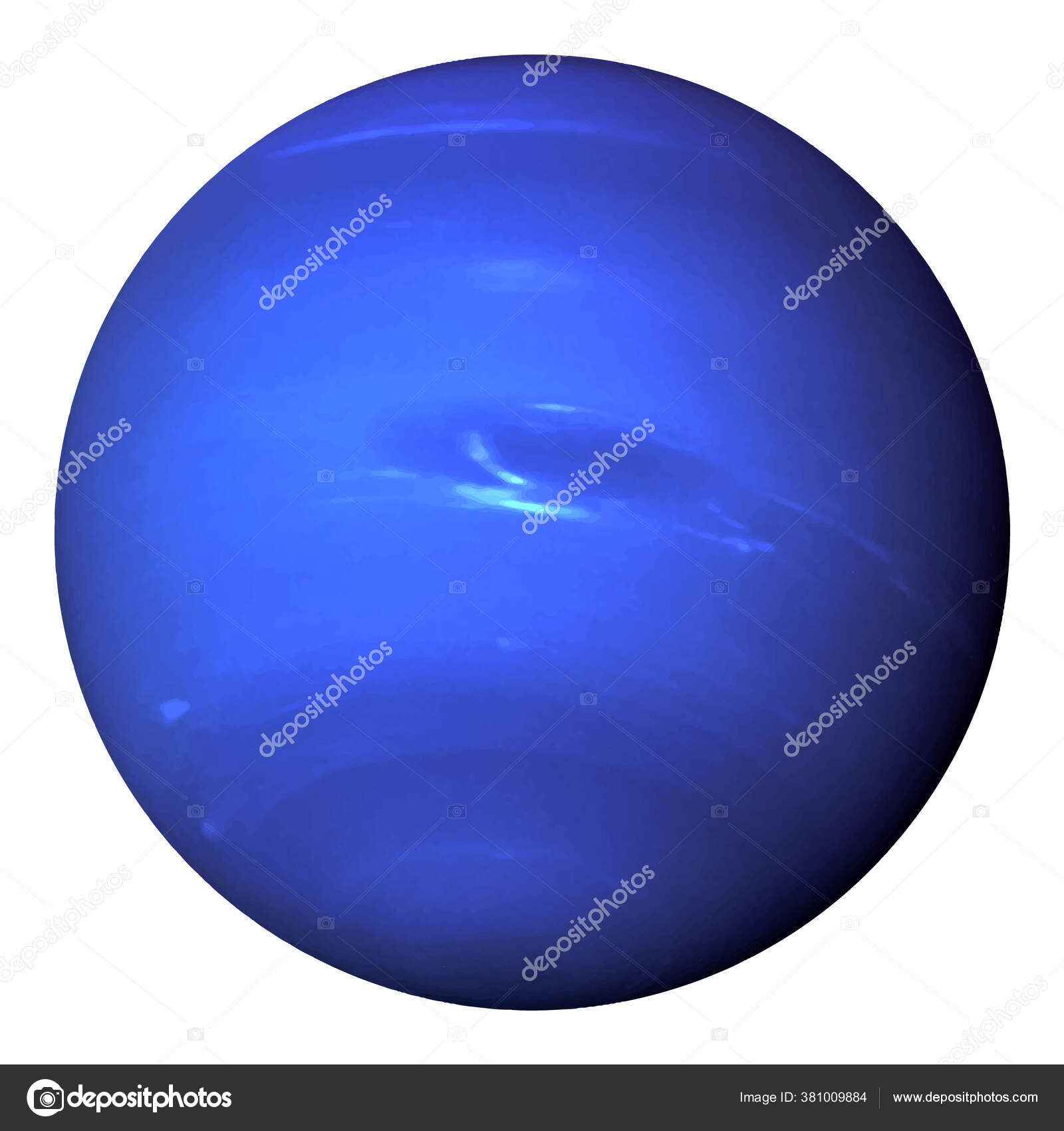 Planet Neptune Isolated White Background Realistic Vector Stock Vector ...