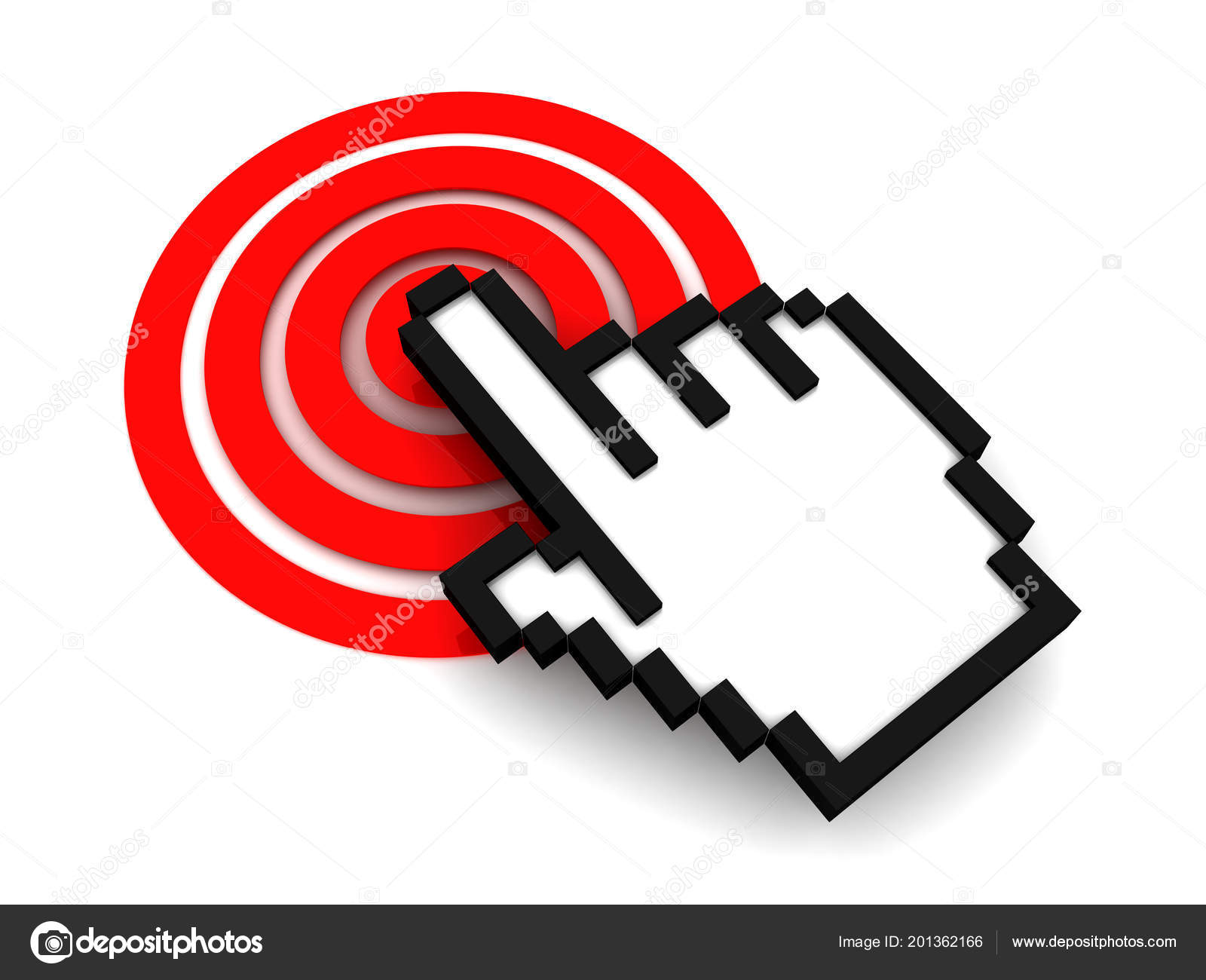Hand cursor and the target Stock Photo by ©sirgunchik 201362166