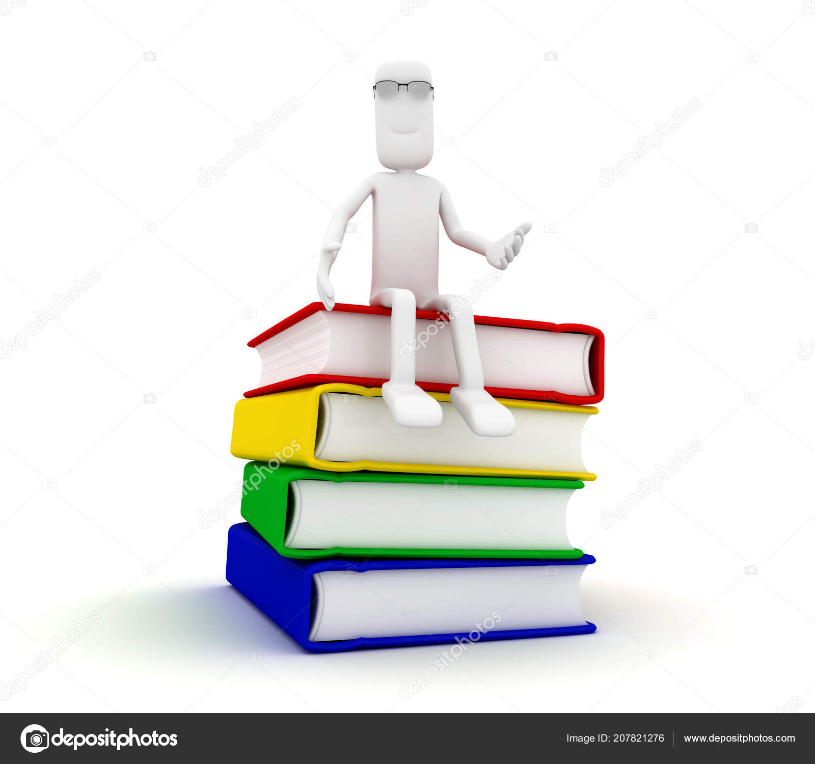 Man sitting on books — Stock Photo © sirgunchik #207821276