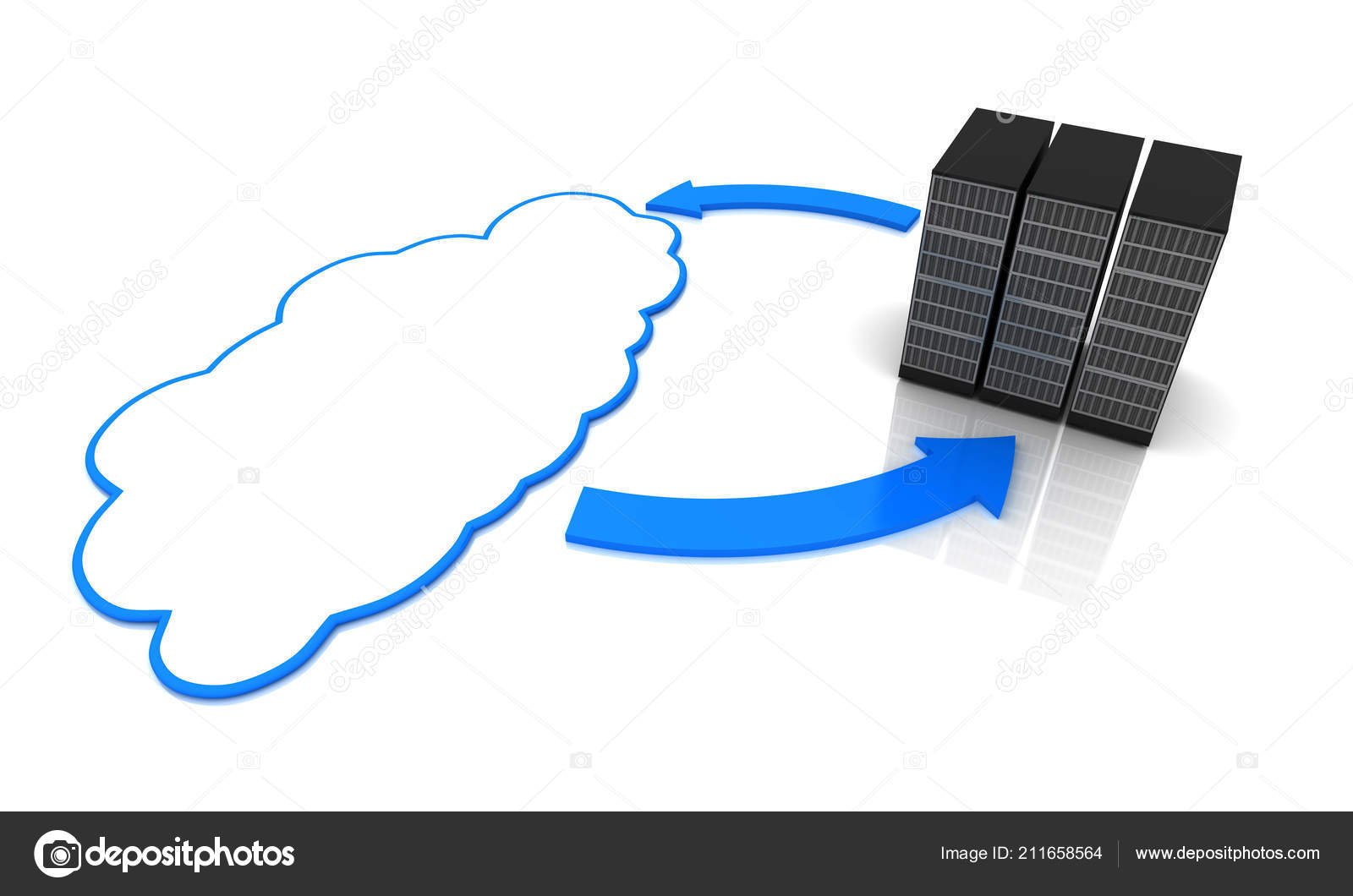 Server Racks with computing clouds. Storage concept. — Stock Photo ...