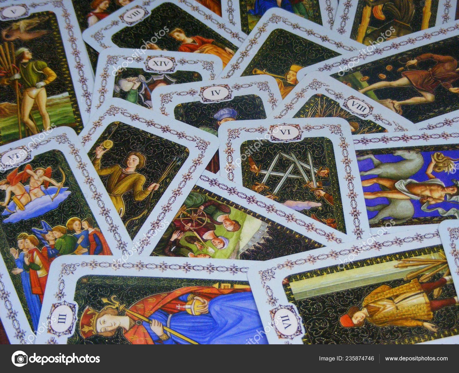 Background Colorful Tarot Cards Stock Photo by ©annafrby 235874746