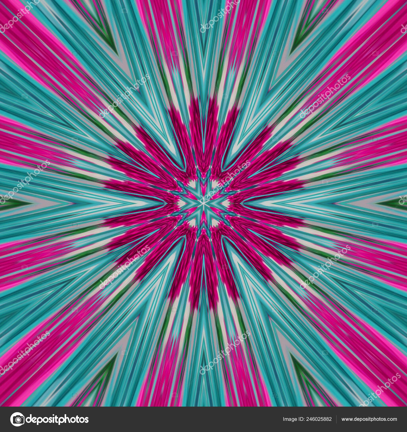 Pink Teal Ray Flower Kaleidoscope Background — Stock Photo © annafrby ...