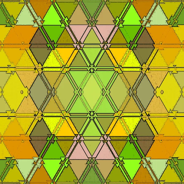 Baroque pattern of continuous triangles texture in yellow and green ...