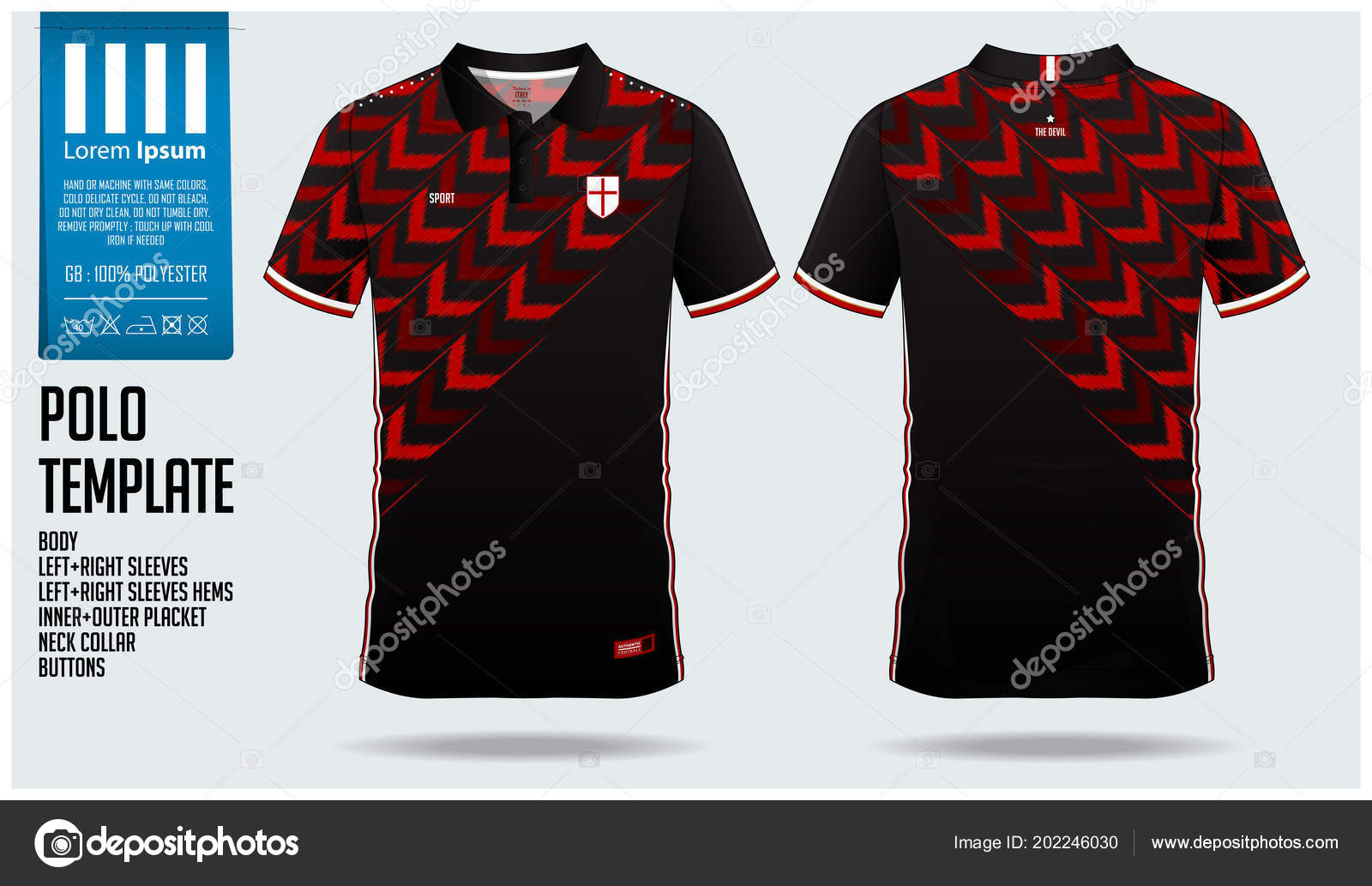 Polo Flecha Roja Diseño Plantilla Deportiva Para Camiseta Fútbol Kit ...