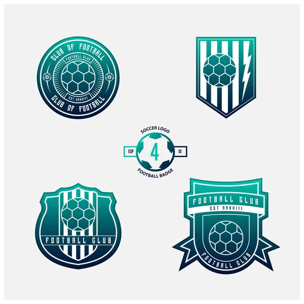 Set Football Soccer Crests Logos Soccer Badges Flat Design Yellow Stock ...