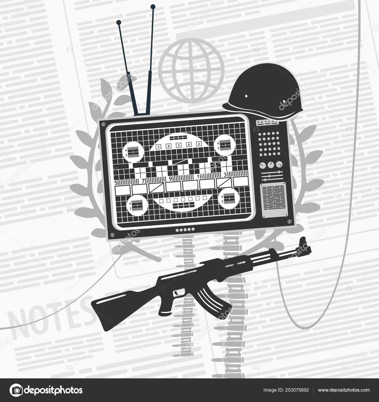 Vector Illustration Symbol Information War Concept Stock Vector by ...