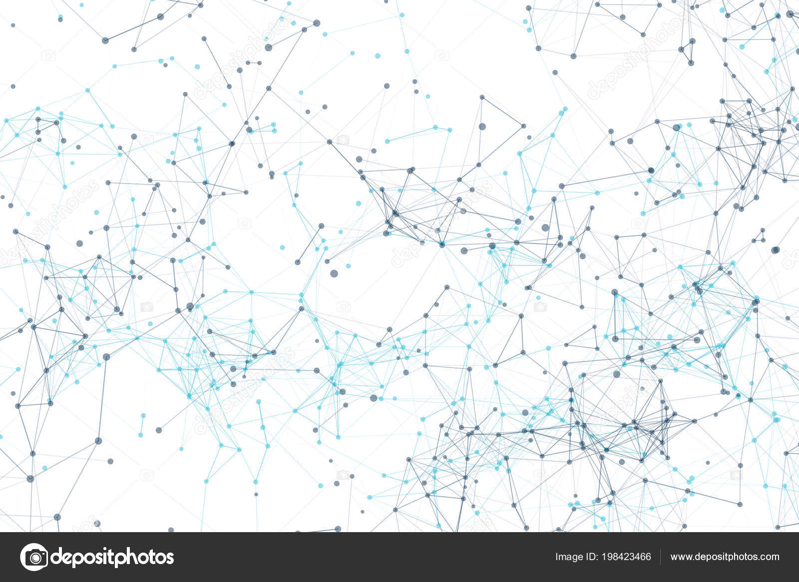 Blue Connection Network Lines Dots White Background Technology Concept ...